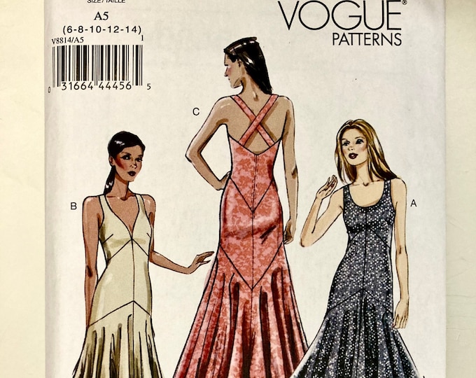 Vogue Sewing Pattern for Dress - Vogue 9100 - Bust 30.5 to 36 - Sizes 6 ...