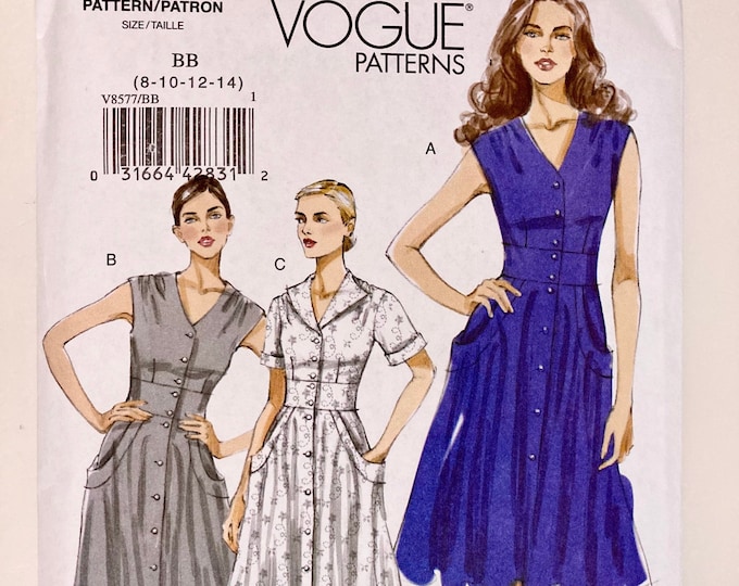 Vogue Sewing Pattern for Romantic Dress With Pockets Vogue 8577 Sizes 8 ...