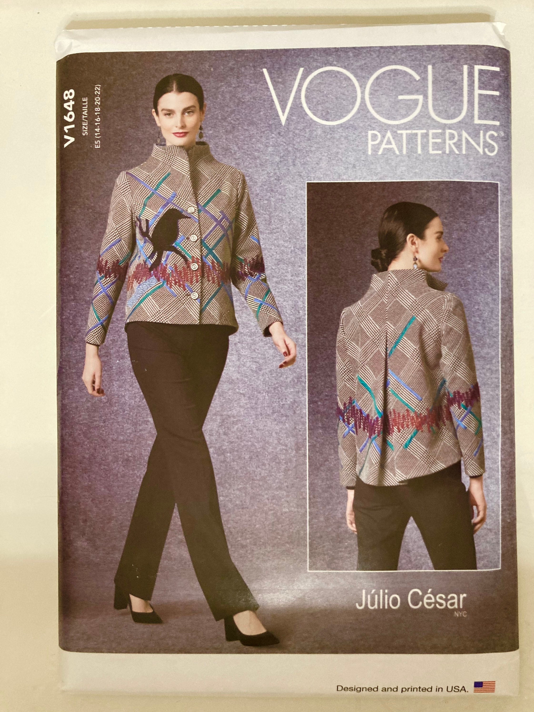 Designer Sewing Pattern for Women's Jacket Vogue 1648 by - Etsy