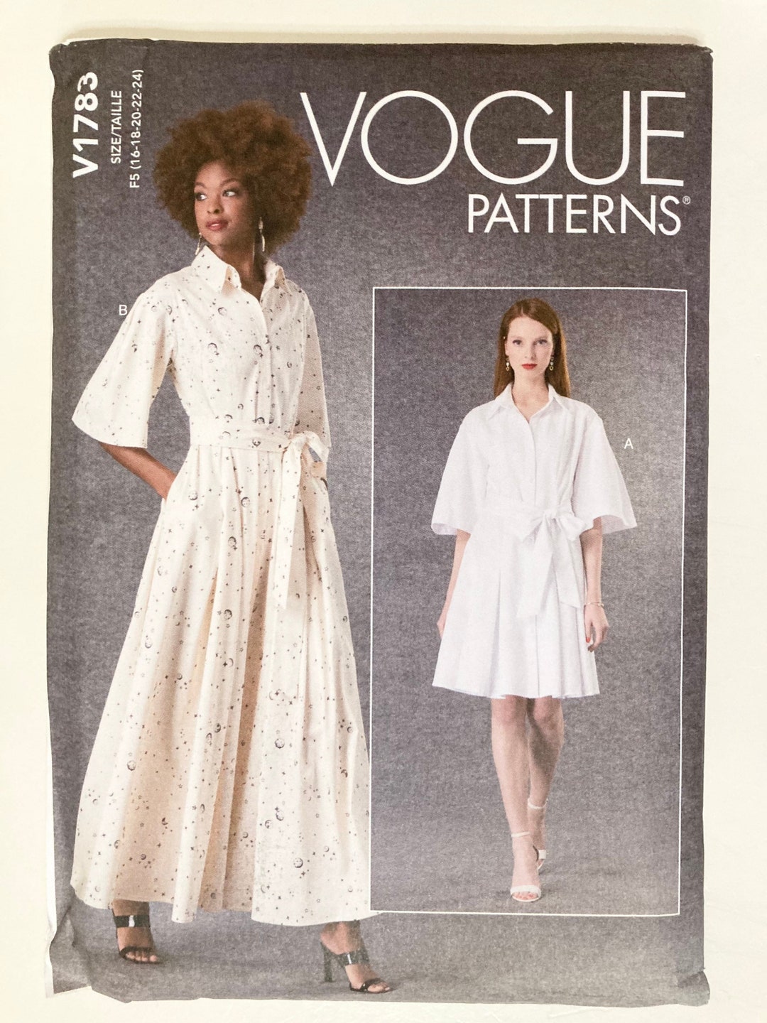 Vogue Sewing Pattern for Dress / Shirtdress - Vogue 1783 - Bust 38 to ...