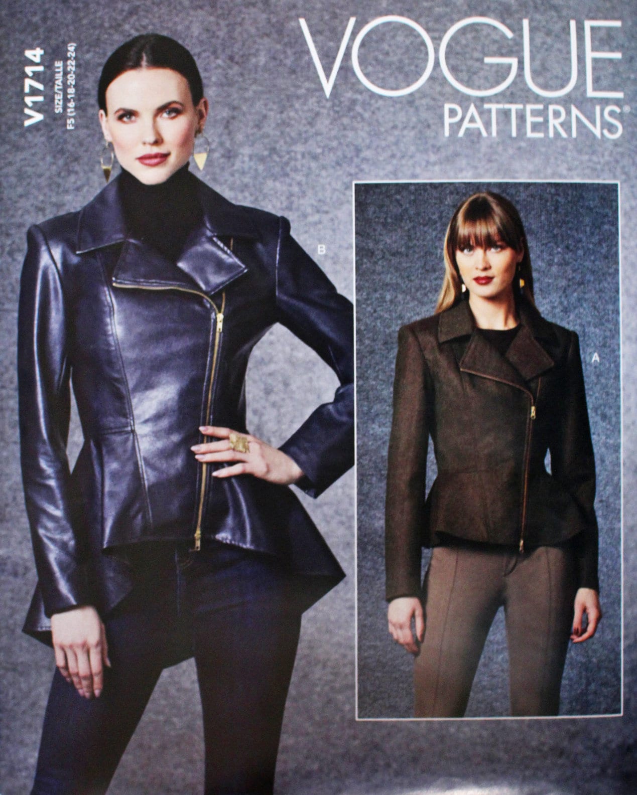 Vogue Sewing Pattern for Jacket With Peplum in 2 Lengths Vogue 1714 ...