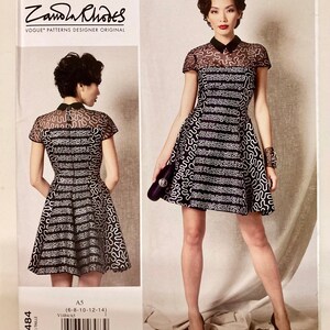 Designer Zandra Rhodes Sewing Pattern for Dress - Vogue 1484 - Bust 30. ...
