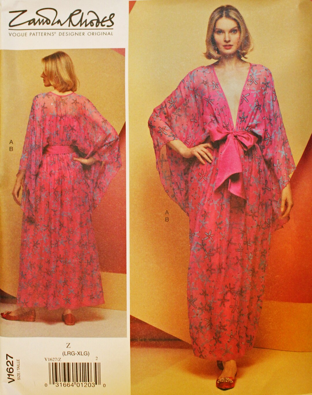 Designer Zandra Rhodes Sewing Pattern for Dress / Caftan / - Etsy