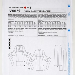 Vogue Sewing Pattern for Wrap Dress / Top & Pants - Vogue 8825 - Bust ...