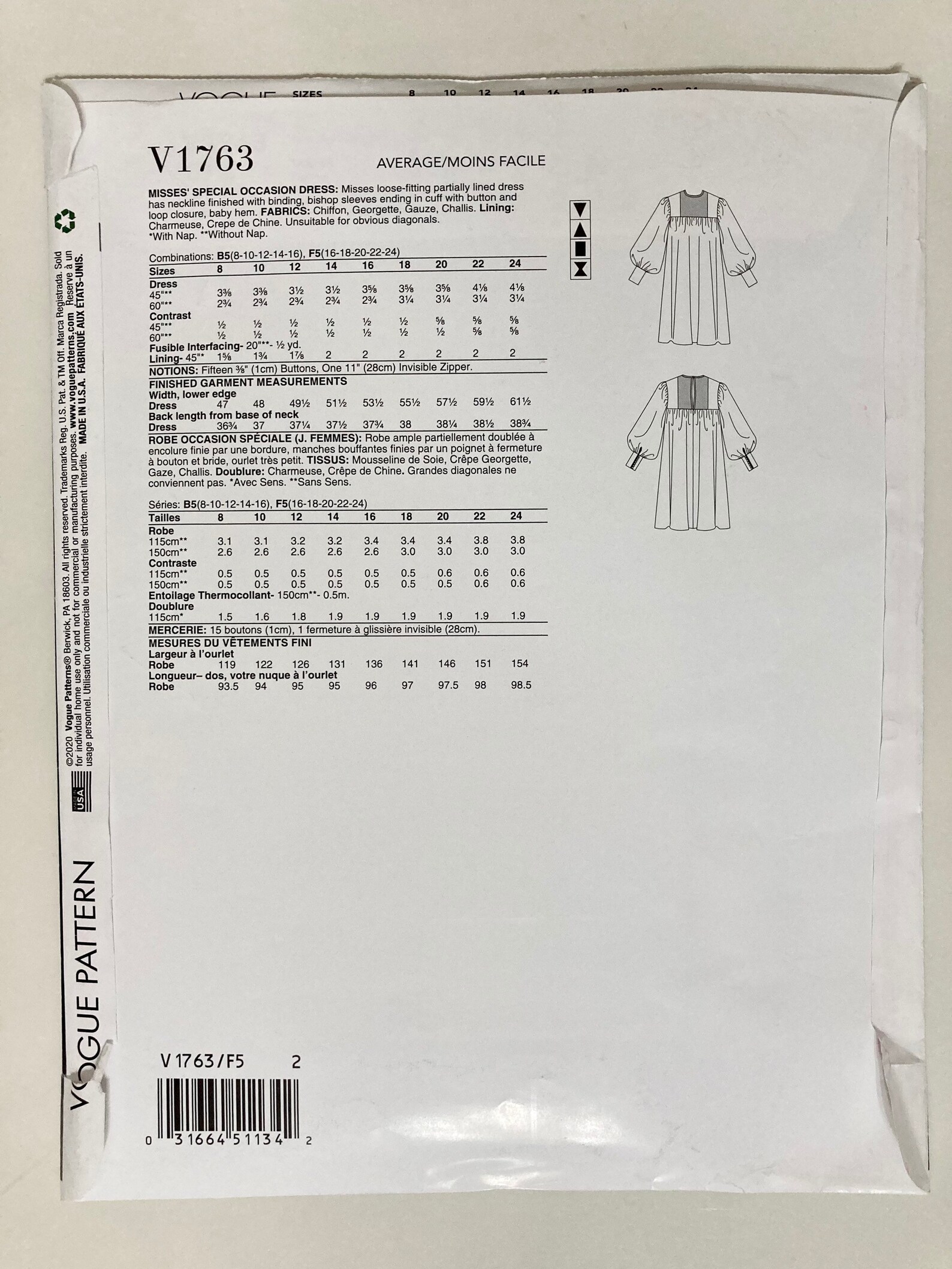 Designer Zandra Rhodes Sewing Pattern for Dress Vogue 1763 - Etsy