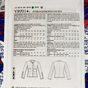 Claire Shaeffer Sewing Pattern for Jacket - Vogue Patterns American ...