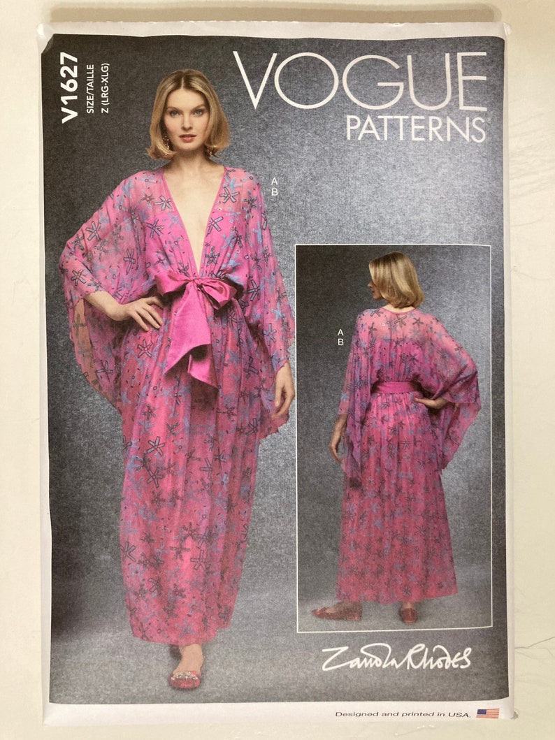 Designer Zandra Rhodes Sewing Pattern for Dress / Caftan / - Etsy