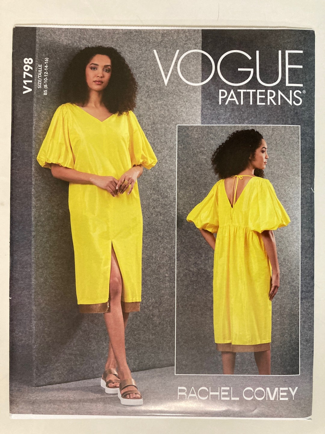 Designer Rachel Comey Sewing Pattern for Dress - Vogue 1798 - Bust 31.5 ...