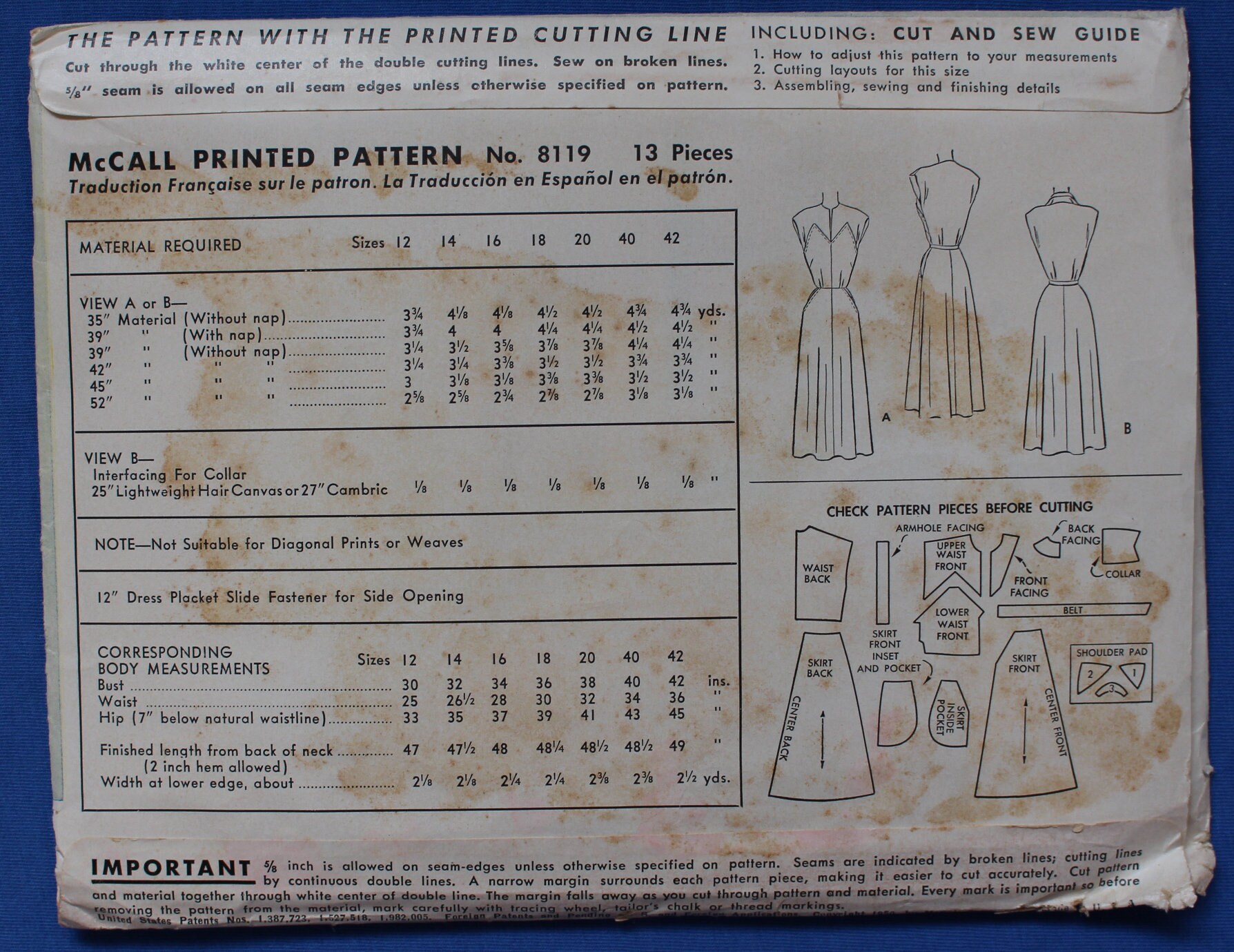 Vintage Sewing Pattern for Stylish Topstitched Day Dress and Belt ...