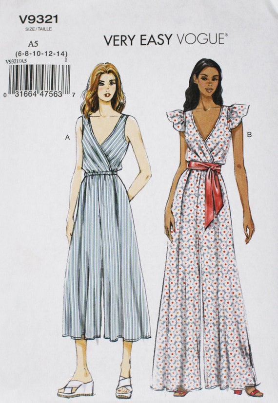 Vogue sewing pattern for darling jumpsuit Very Easy Vogue | Etsy