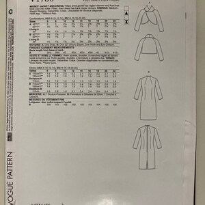 Vogue Sewing Pattern for Dress and Jacket Vogue 1736 | Etsy