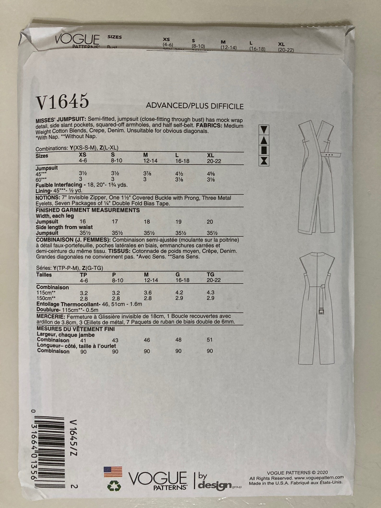 Designer Rachel Comey Sewing Pattern for Contemporary Jumpsuit - Vogue ...