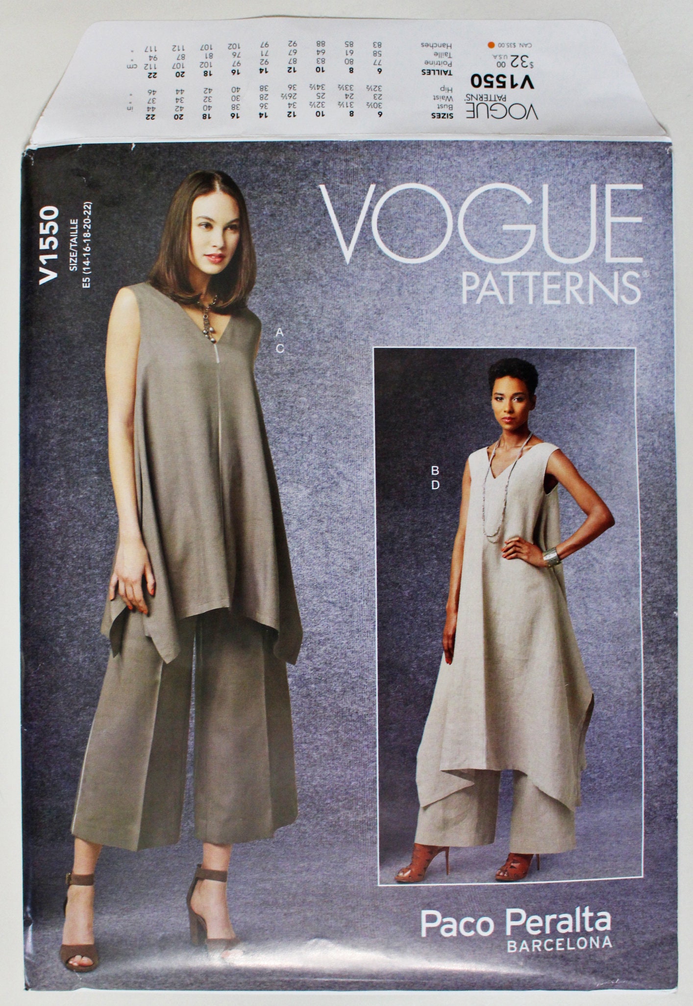 Designer Paco Peralta sewing pattern for tops / tunics and | Etsy