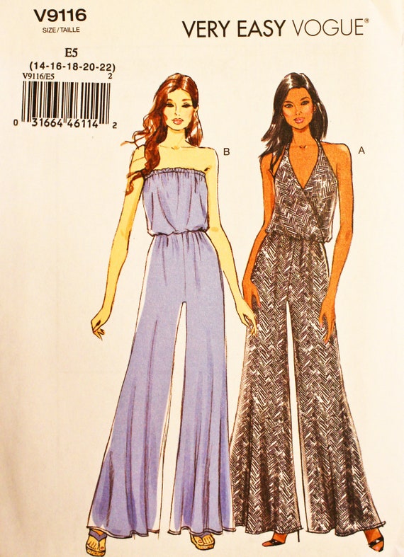 Vogue Sewing Pattern for Sexy Jumpsuit With Bodice Variations | Etsy