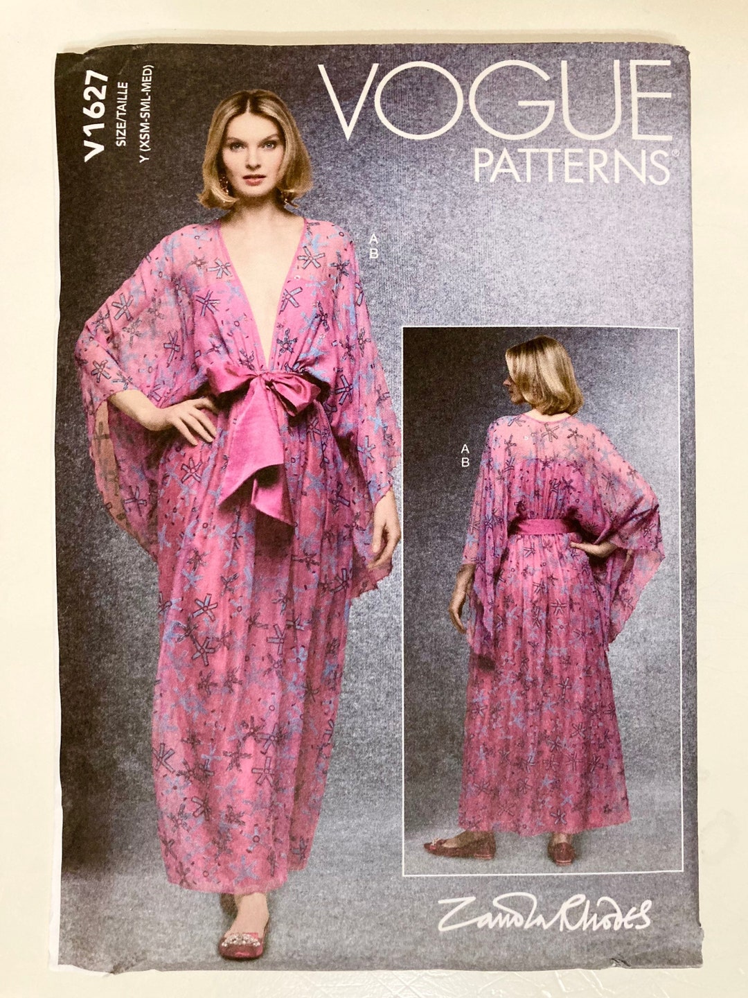 Designer Zandra Rhodes Sewing Pattern for Dress / Caftan / Kimono ...