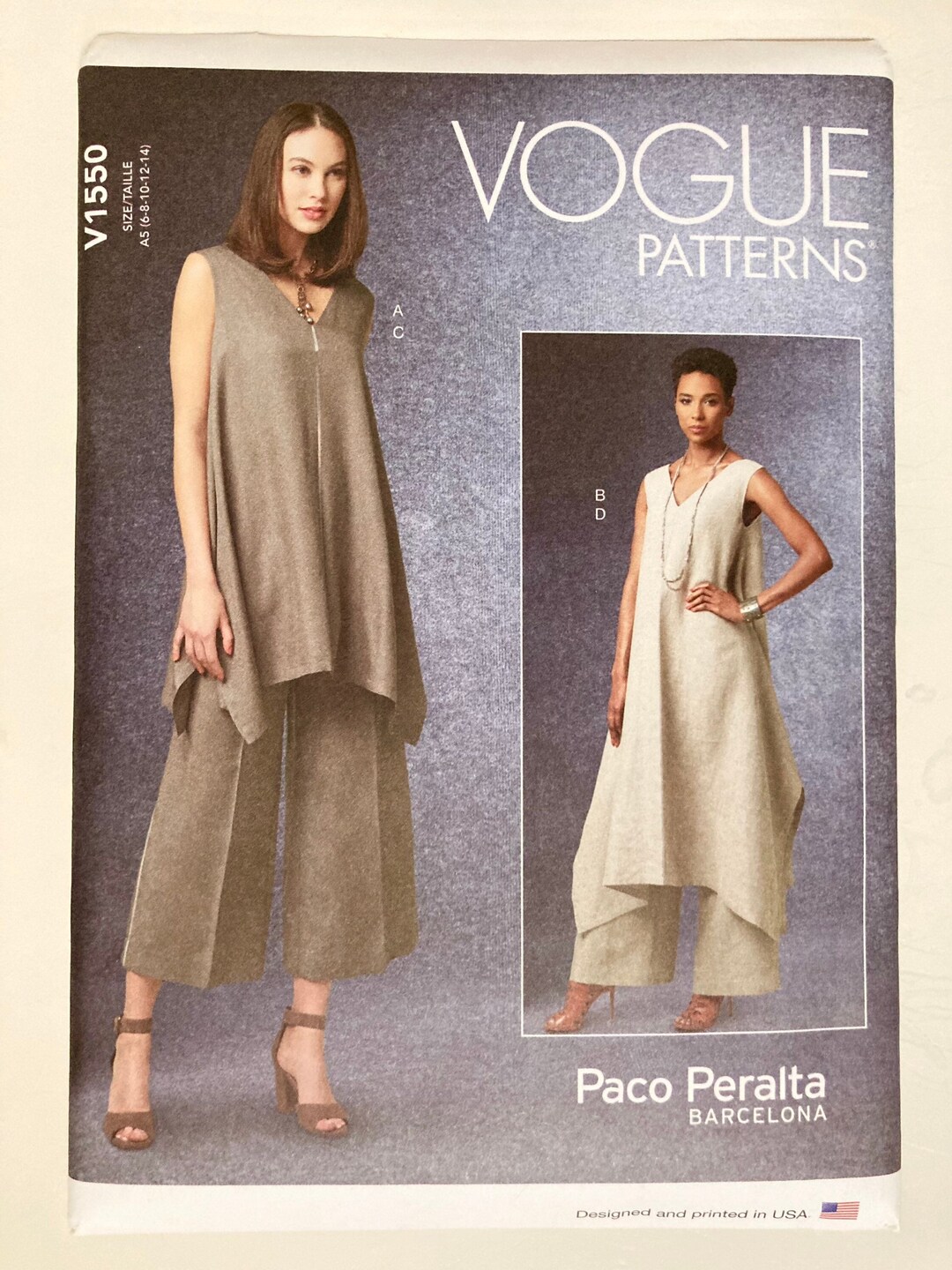 Designer Paco Peralta Sewing Pattern for Tops / Tunics and Wide Leg ...
