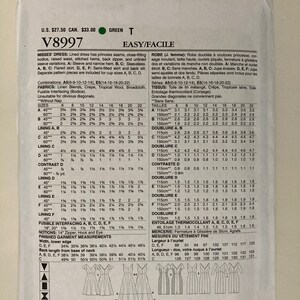 Vogue Sewing Pattern for Dress Vogue 8997 Bust 30.5 to 36 - Etsy