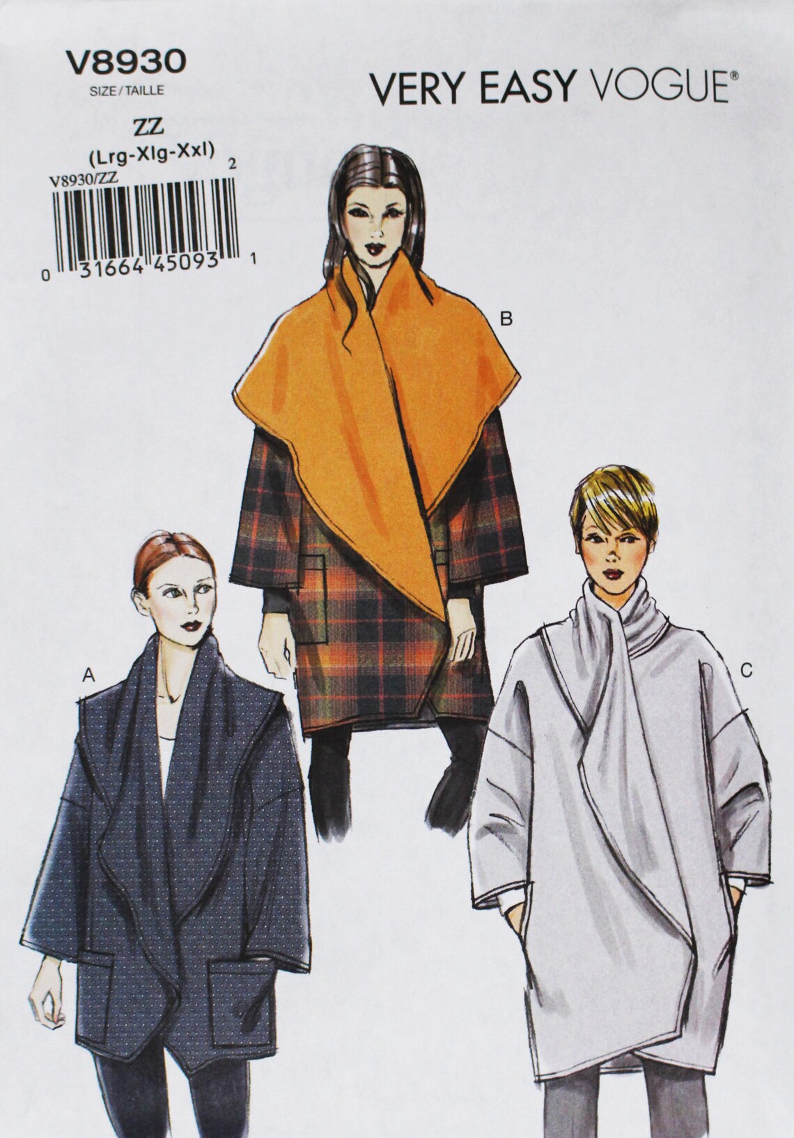 Vogue Sewing Pattern for Jacket / Coat in 3 Styles Vogue - Etsy