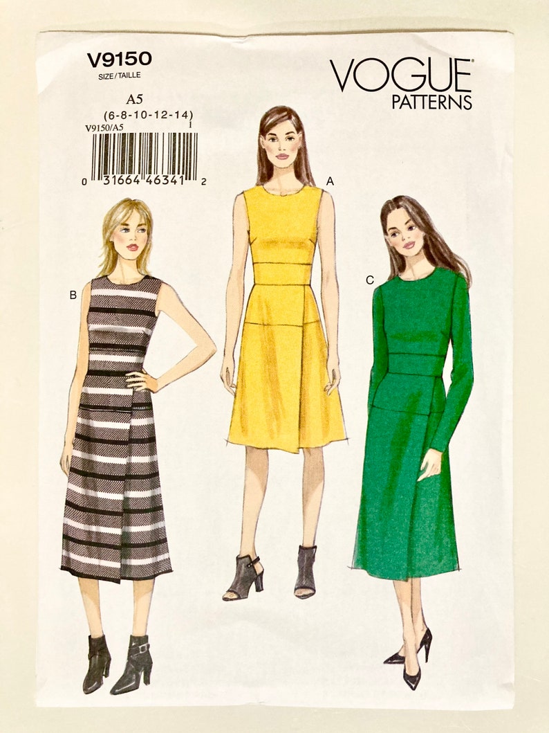 Vogue Sewing Pattern for Dress Vogue 9150 Bust 30.5 to 36 Inches Sizes ...
