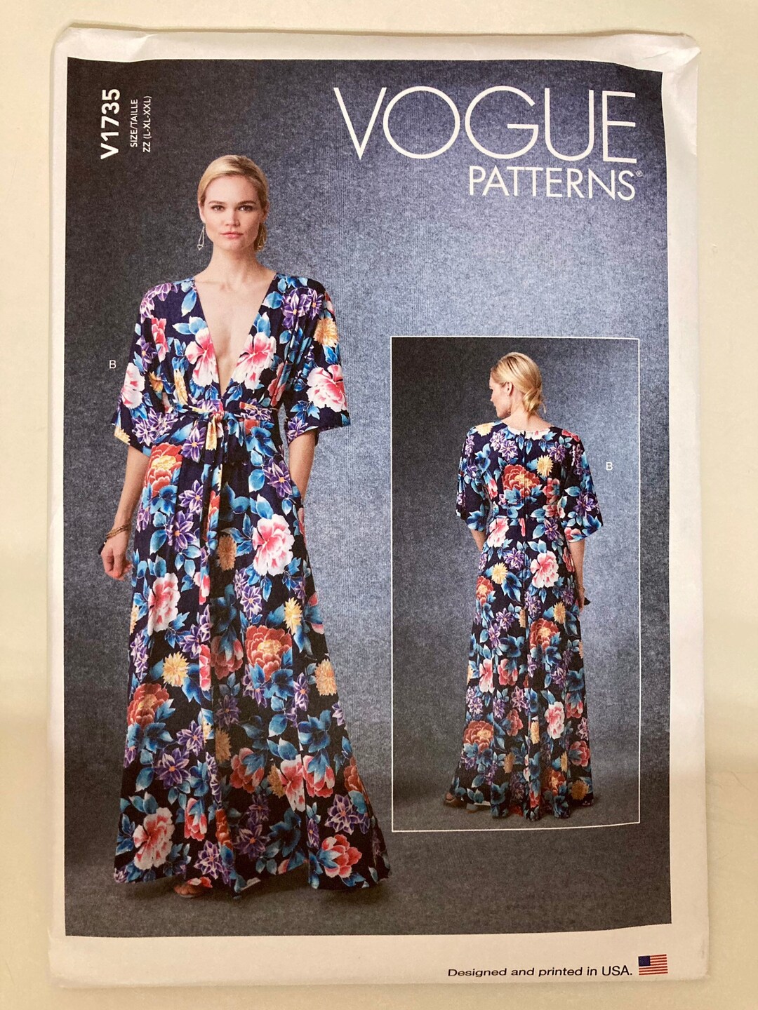 Vogue Sewing Pattern for Dress / Caftan / Kimono / Cover-up - Very Easy ...