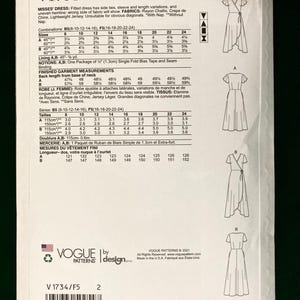 Vogue Sewing Pattern for Romantic Wrap Dress - Vogue 1734 - Formerly ...