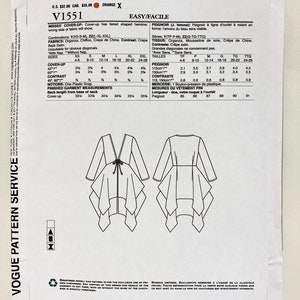 Designer Zandra Rhodes Sewing Pattern for Cover-up Vogue - Etsy