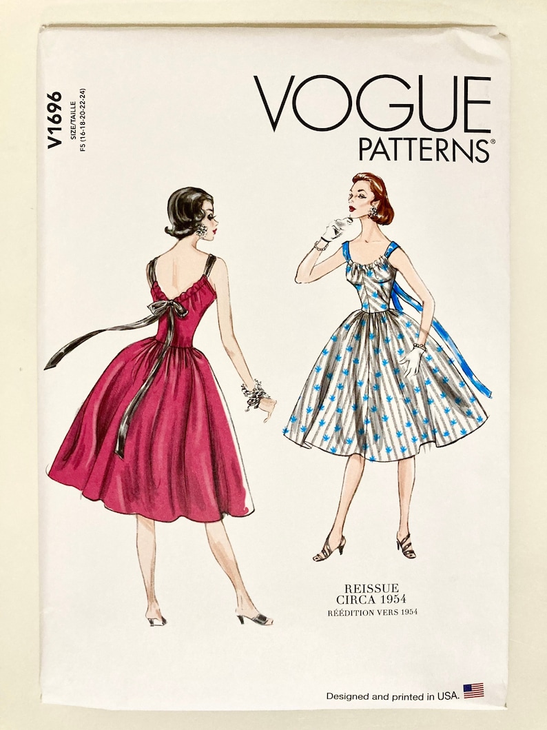 Sewing Pattern for Dress With Ribbon Tie Back 2020 Reprint - Etsy