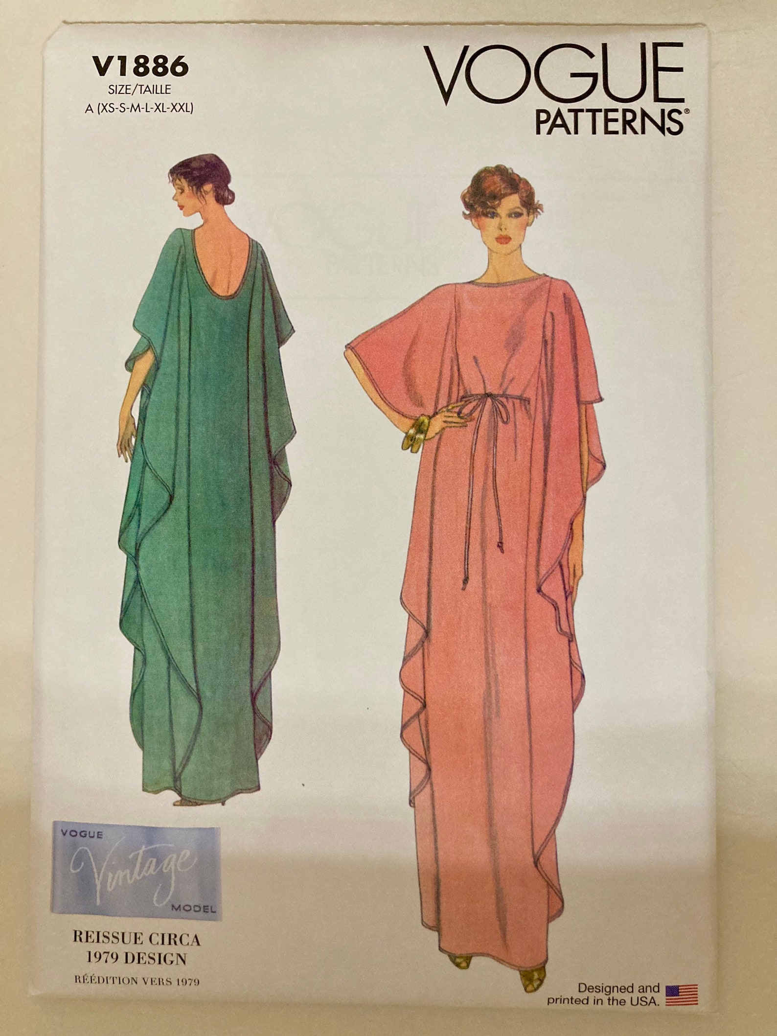 Vogue Caftan Sewing Pattern 2022 Reprint of Vintage 1970s - Etsy