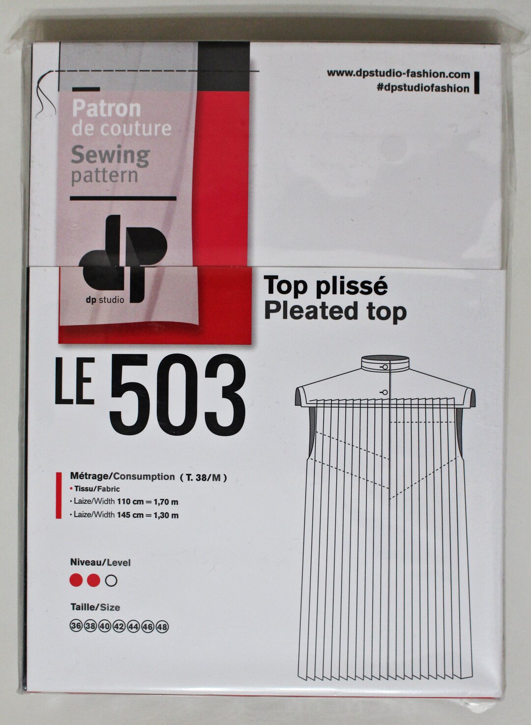 Dp Studio Sewing Pattern for Pleated Shirt - Le 503 - Instructions in ...