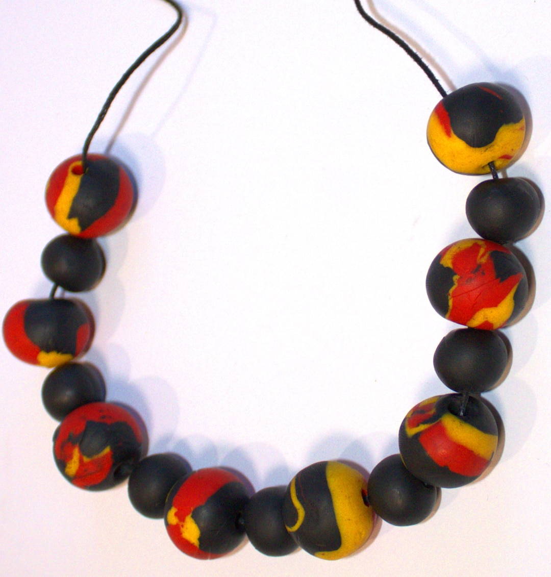 Aboriginal Flag Bead Necklace (large Beads With Small Black Spacers) - Etsy