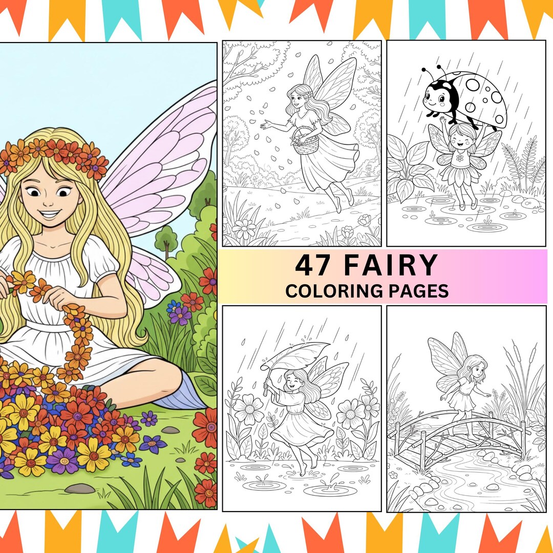 47 Fairy Coloring Pages for Kids: Fantasy Coloring Sheets (PDF Download ...