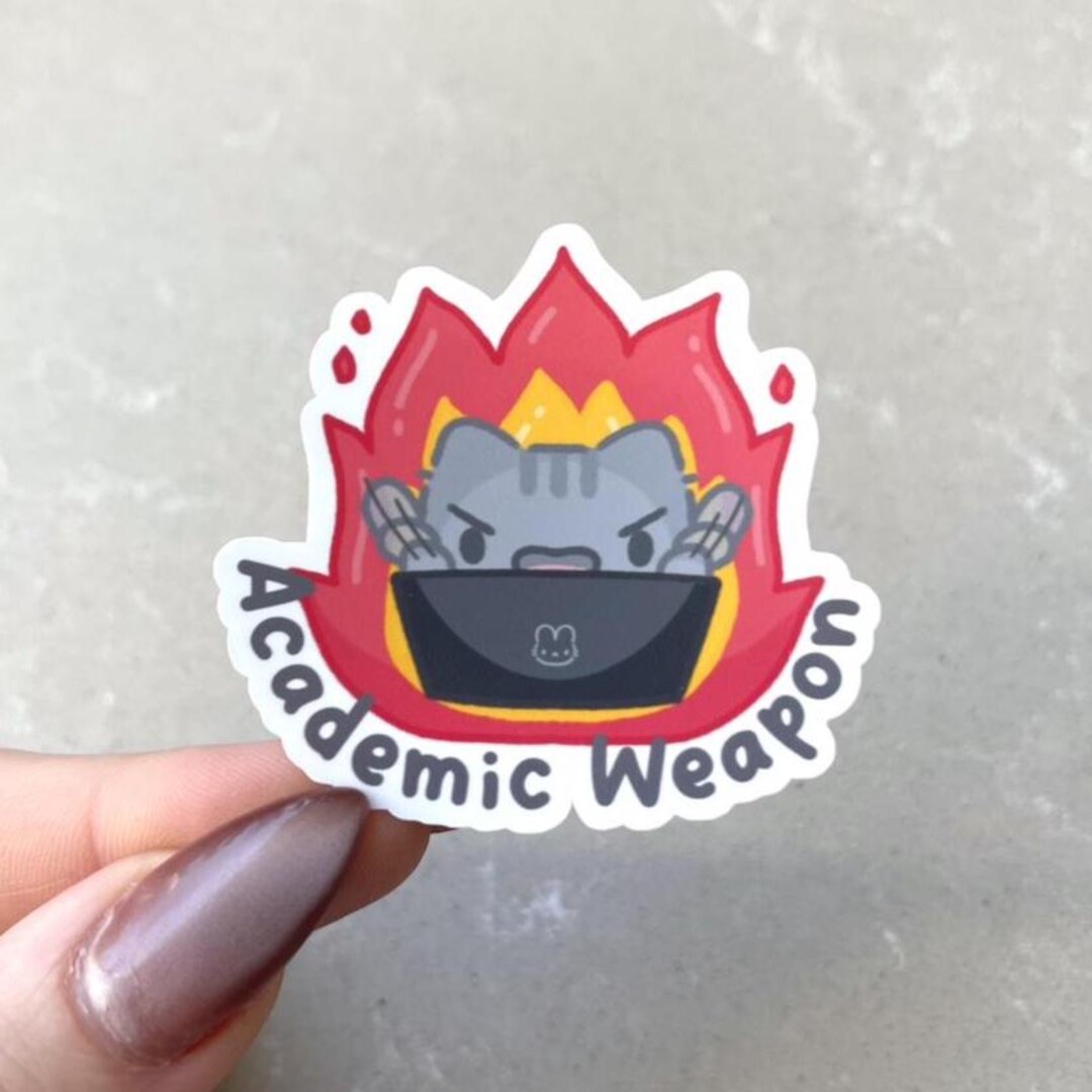 Sticker 'academic Weapon' Cat | Glossy Vinyl, Die Cut - Etsy