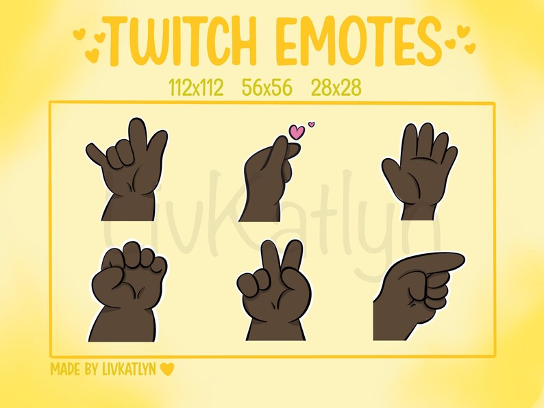 HAND EMOTE PACK | Dark Skin | Hand Emotes | Twitch & Discord | Hand ...