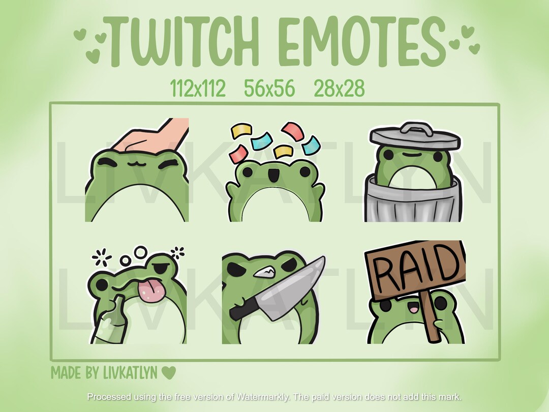 Twitch Frog Emote Pack | Cute Frog Emotes | Twitch Emotes | Silly Frog ...