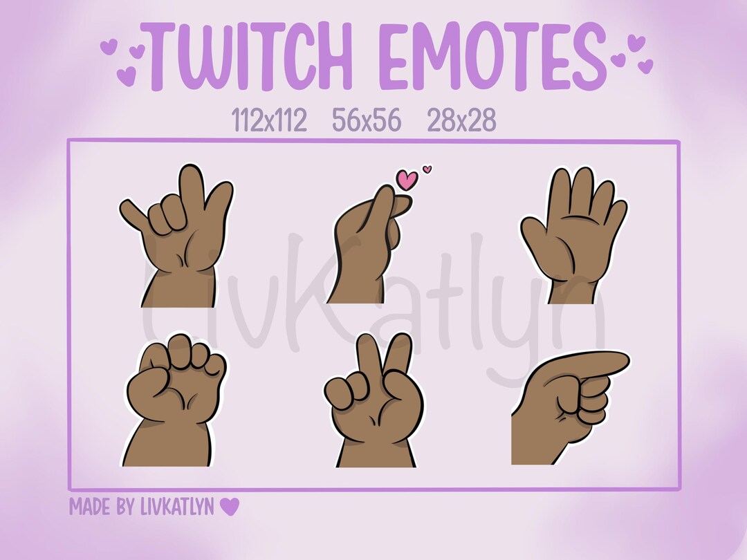 HAND EMOTE PACK | Medium Skin | Hand Emotes | Twitch & Discord | Hand ...