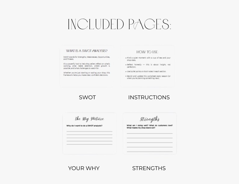 EDITABLE SWOT Analysis Template Printable Strengths Weaknesses Sheet ...