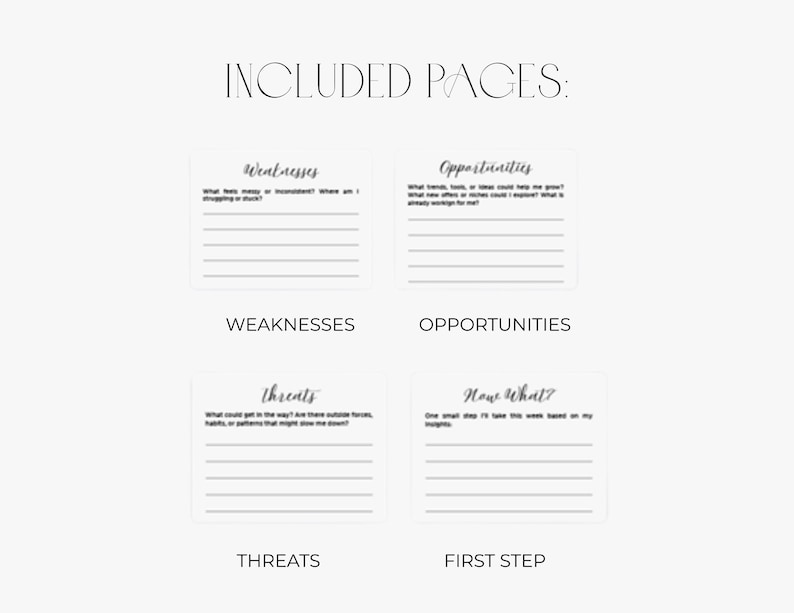 EDITABLE SWOT Analysis Template Printable Strengths Weaknesses Sheet ...