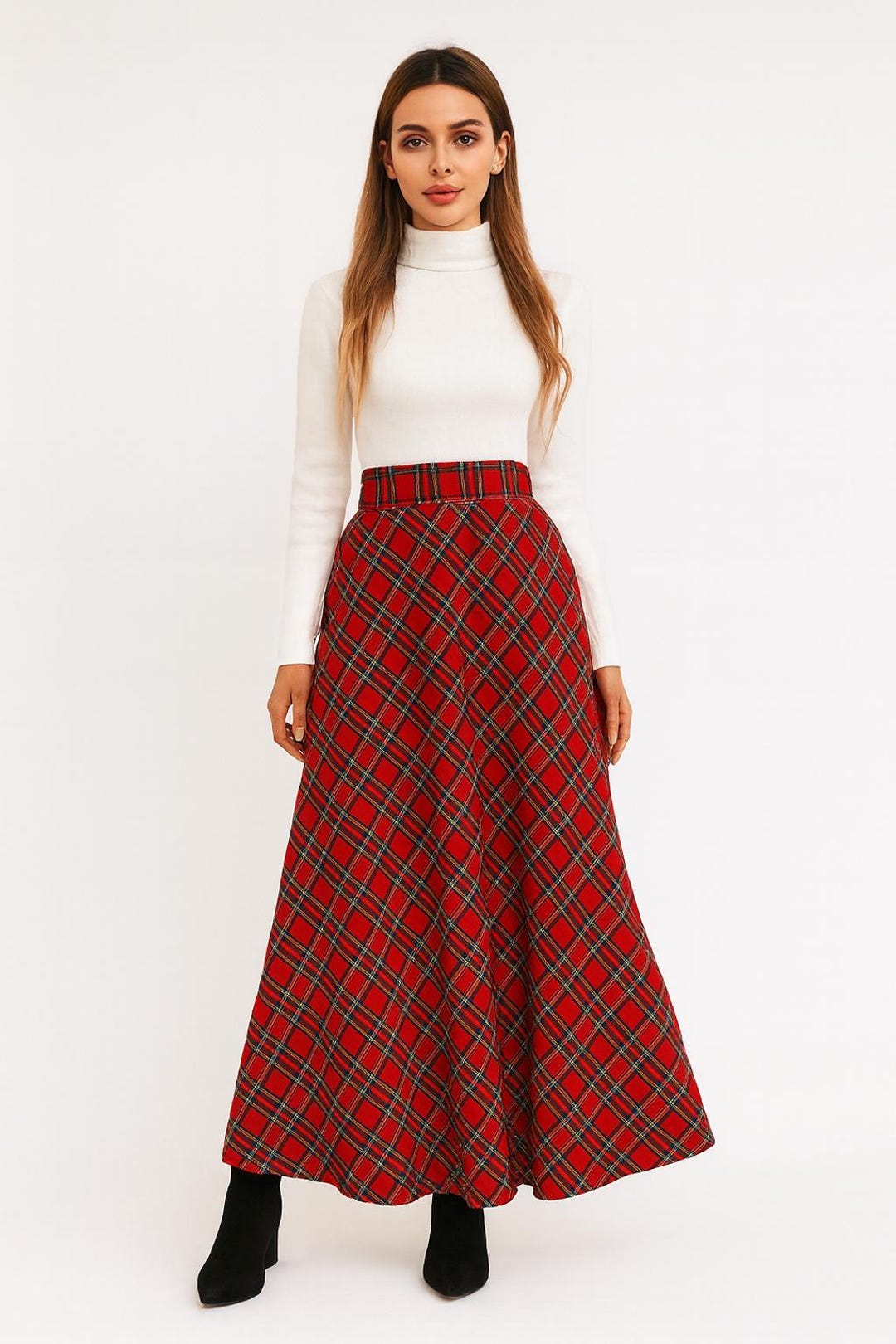Tartan Kilt Maxi Skirt for Women – Vintage Scottish Plaid Skirt - Etsy