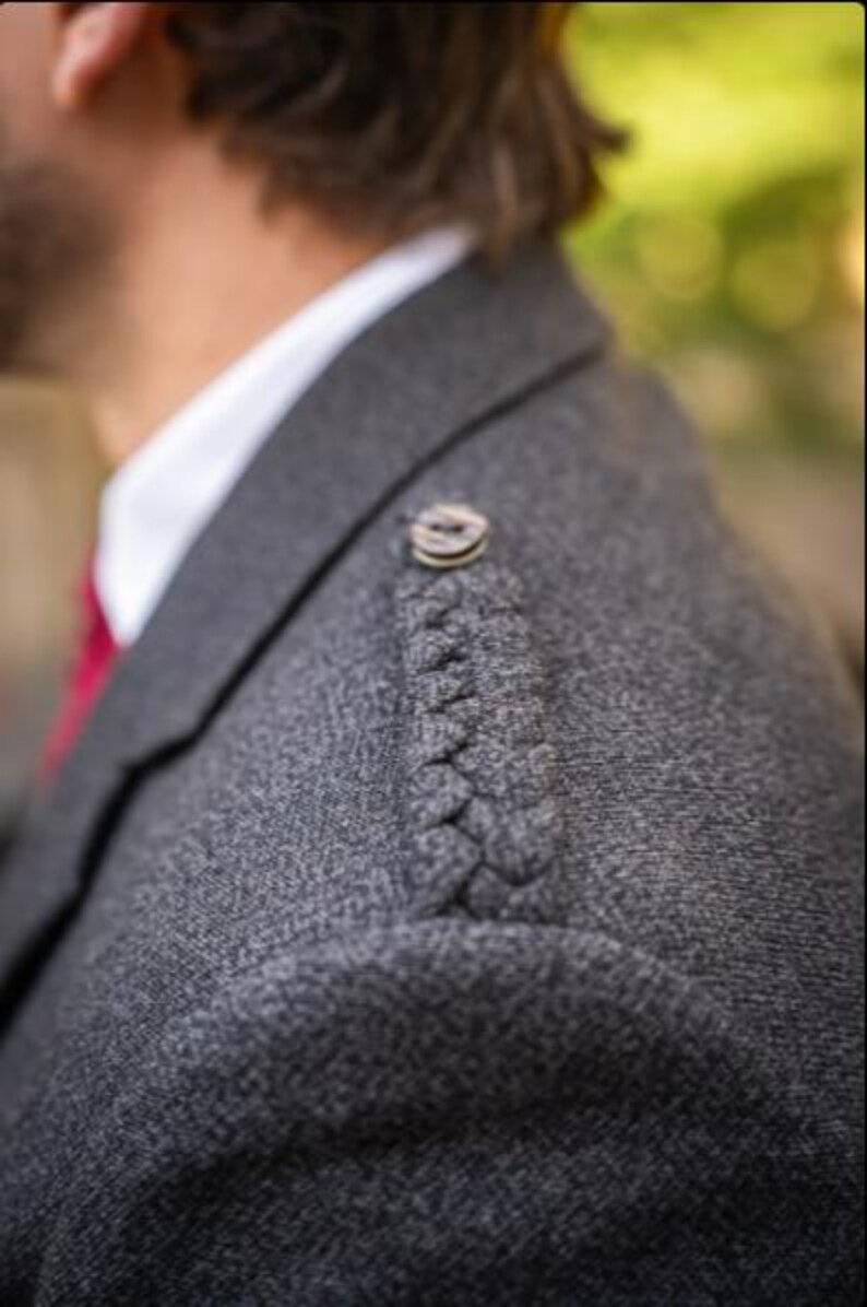 Charcoal Grey Tweed Kilt Jacket for Men Scottish Highland Outfit Argyll ...