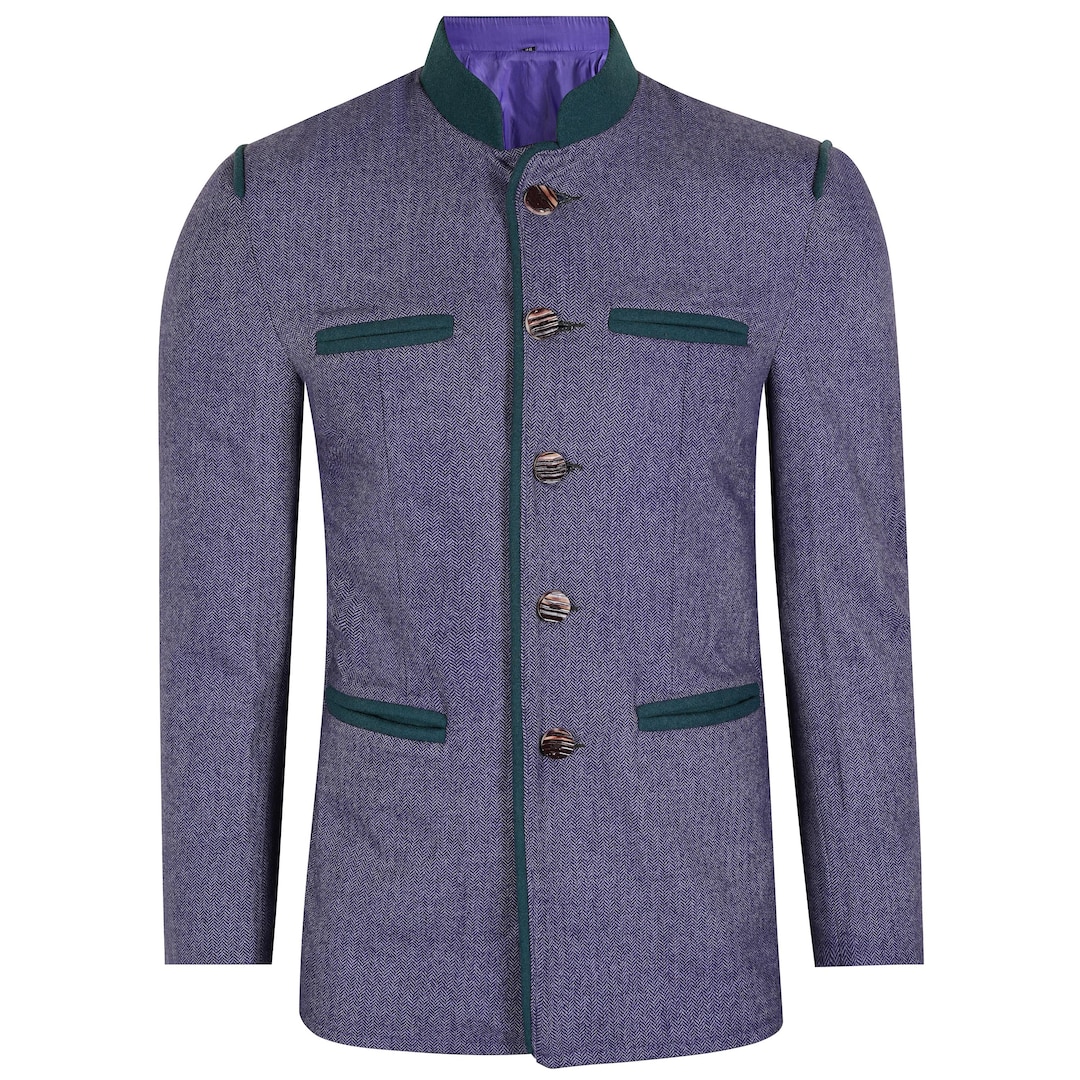 Men’s Purple Trachten Jacket Tyrolean Blazer Oktoberfest Costume ...