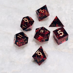 Red Polyhedral Sharp Edge Dnd Gem Dice Holographic Iridescent - Etsy UK