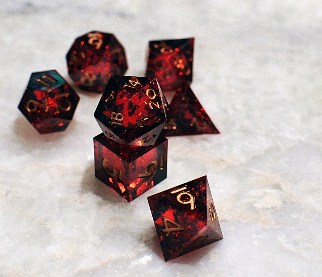 Red Polyhedral Sharp Edge Dnd Gem Dice Holographic Iridescent - Etsy