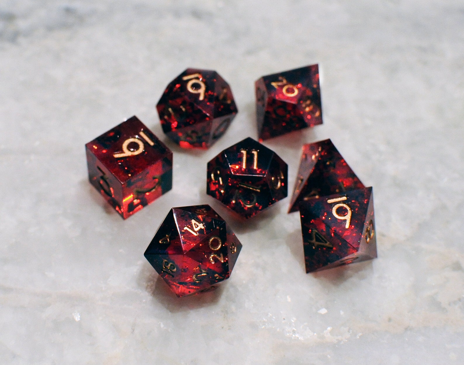 Red Polyhedral Sharp Edge Dnd Gem Dice Holographic Iridescent - Etsy