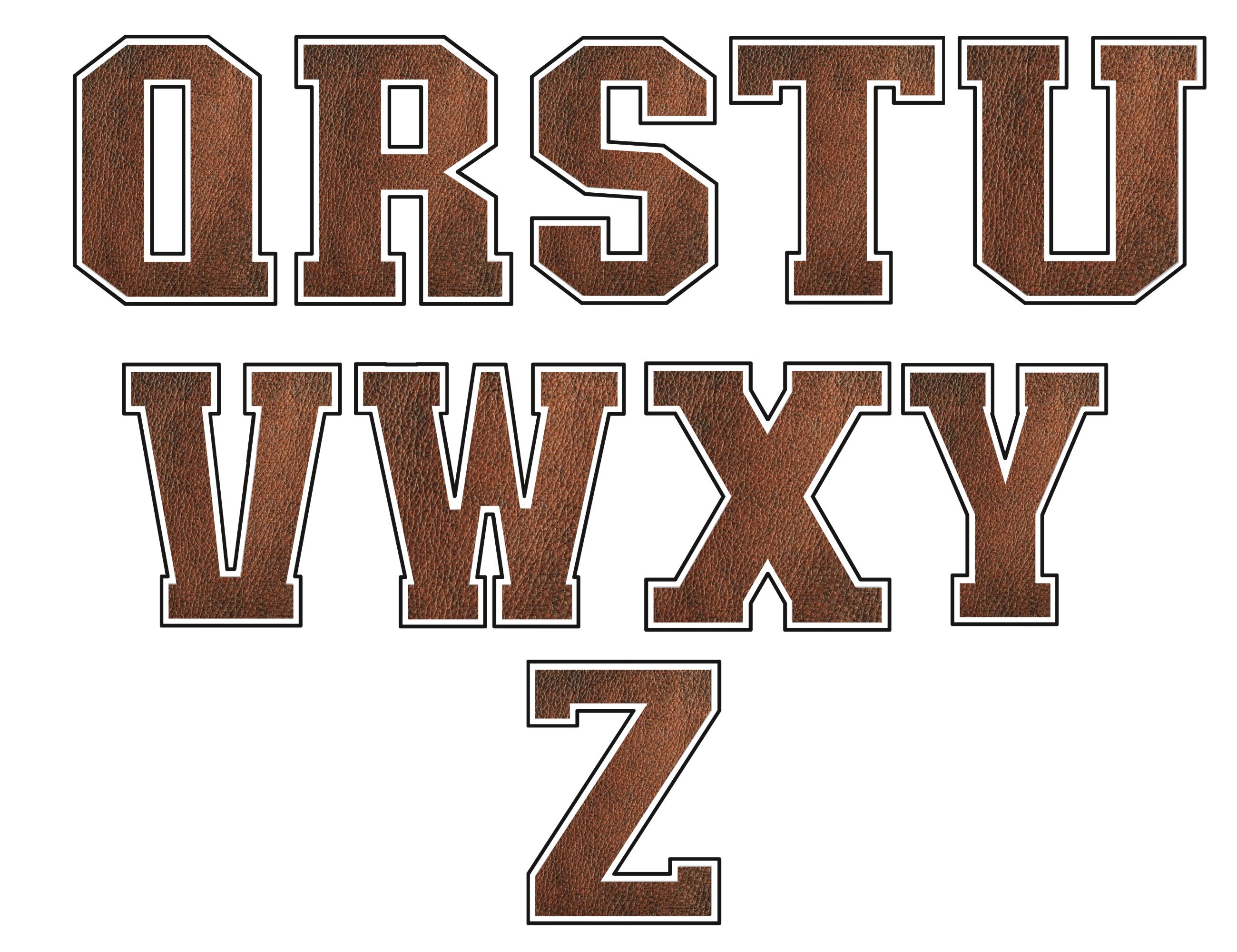 Football Alphabet PNG: Varsity Font, Sports Letters (digital Download ...