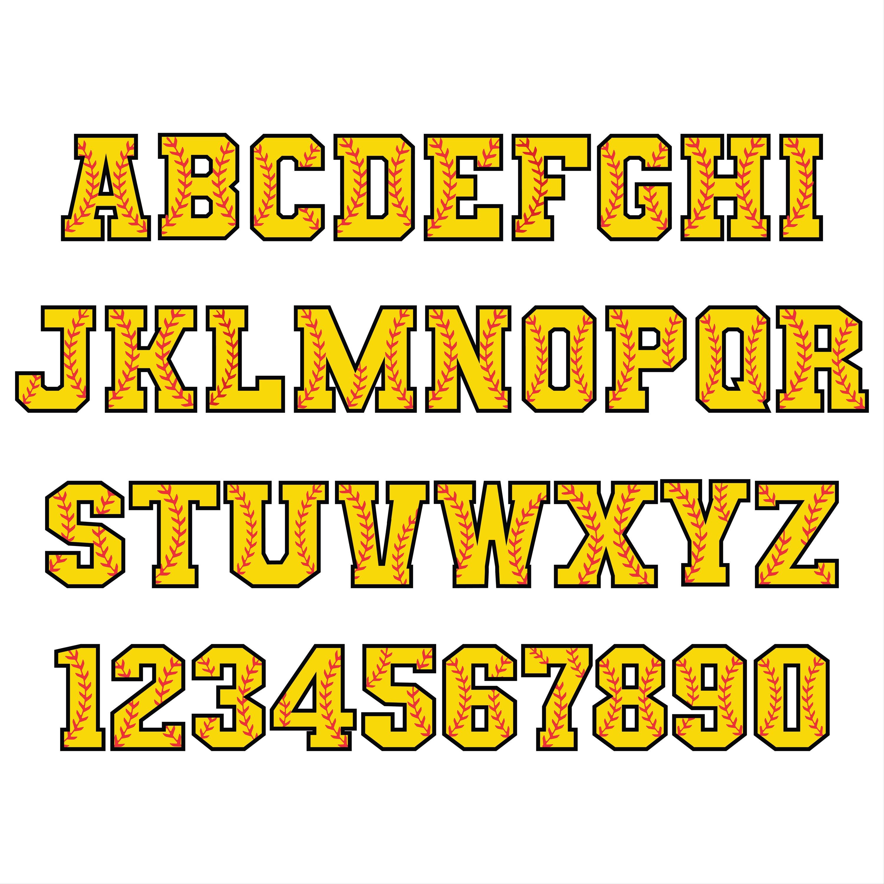 Softball Font SVG, Varsity Letters Design, Softball Team Alphabet ...