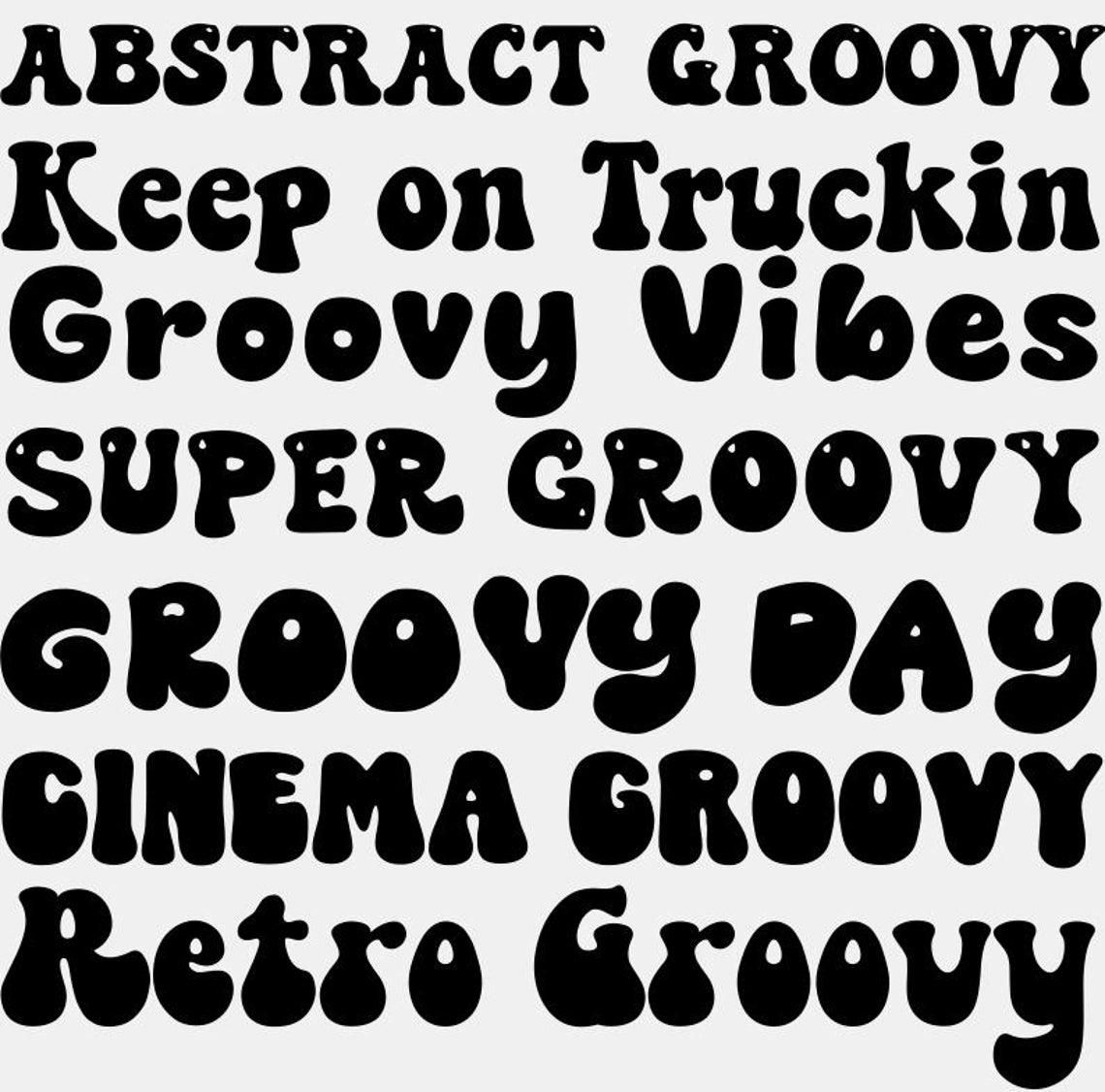 15 Groovy Font Bundle, Retro Alphabet Groovy Font, Vintage Font, Groovy ...