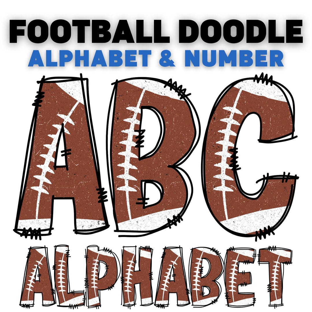 American Football Alphabet PNG, Alphabet Football Font Hand Drawn PNG ...