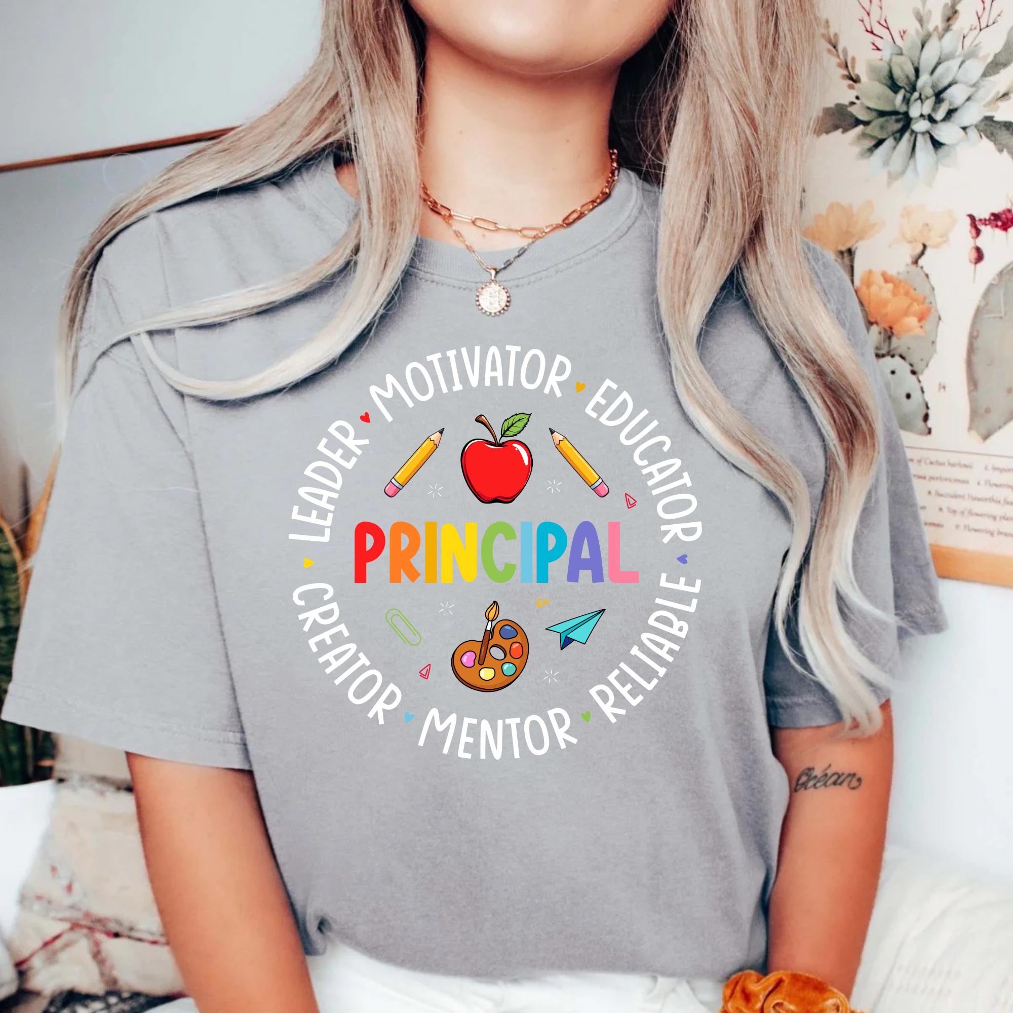 Principal Png, Back to School Shirt Design With Apple Pencil Heart ...