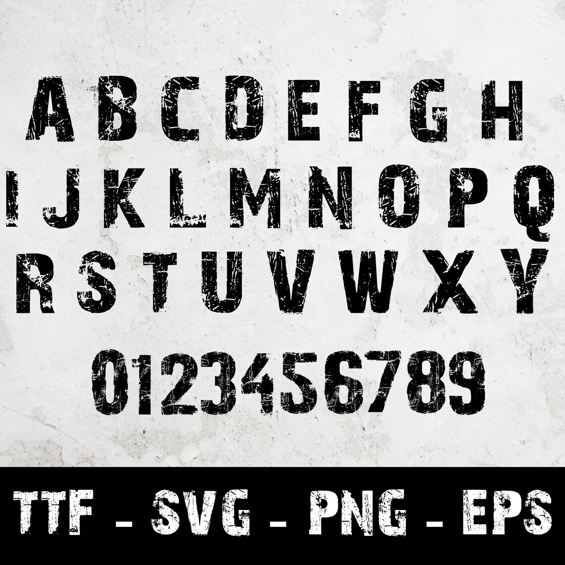 Distressed Font Svg, Distressed Alphabet Svg, Distressed Number ...