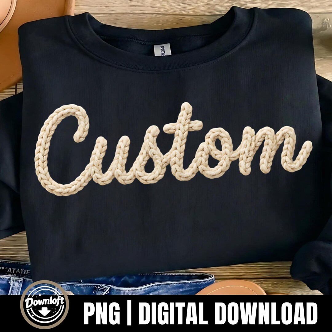 Custom Faux Yarn Text Png, Custom Word PNG, Personalized Crochet Letter ...
